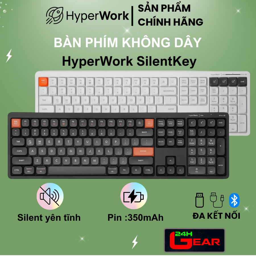Bàn phím không dây HyperWork SilentKey TS01 - Hàng Chính Hãng | Shopee Việt Nam