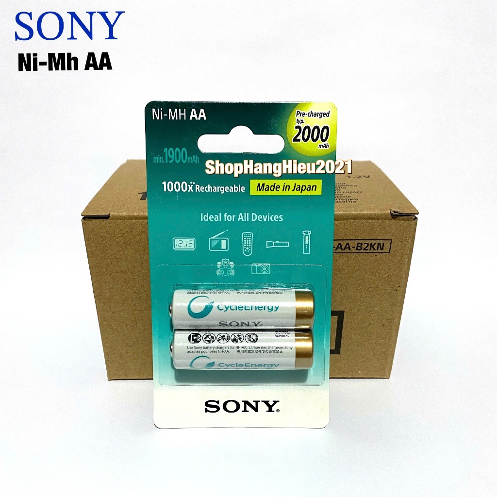 Pin Sạc AA Sony 1900mAh 1.2V Ni-Mh Hàng Chính Hãng Vỉ 2 Viên - Made in ...