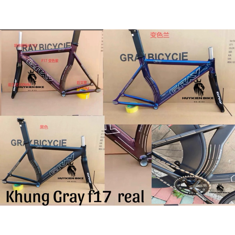 Khung xe Fixed gear Gray F17 càng carbon bản cao cấp, hàng real có sẵn ...