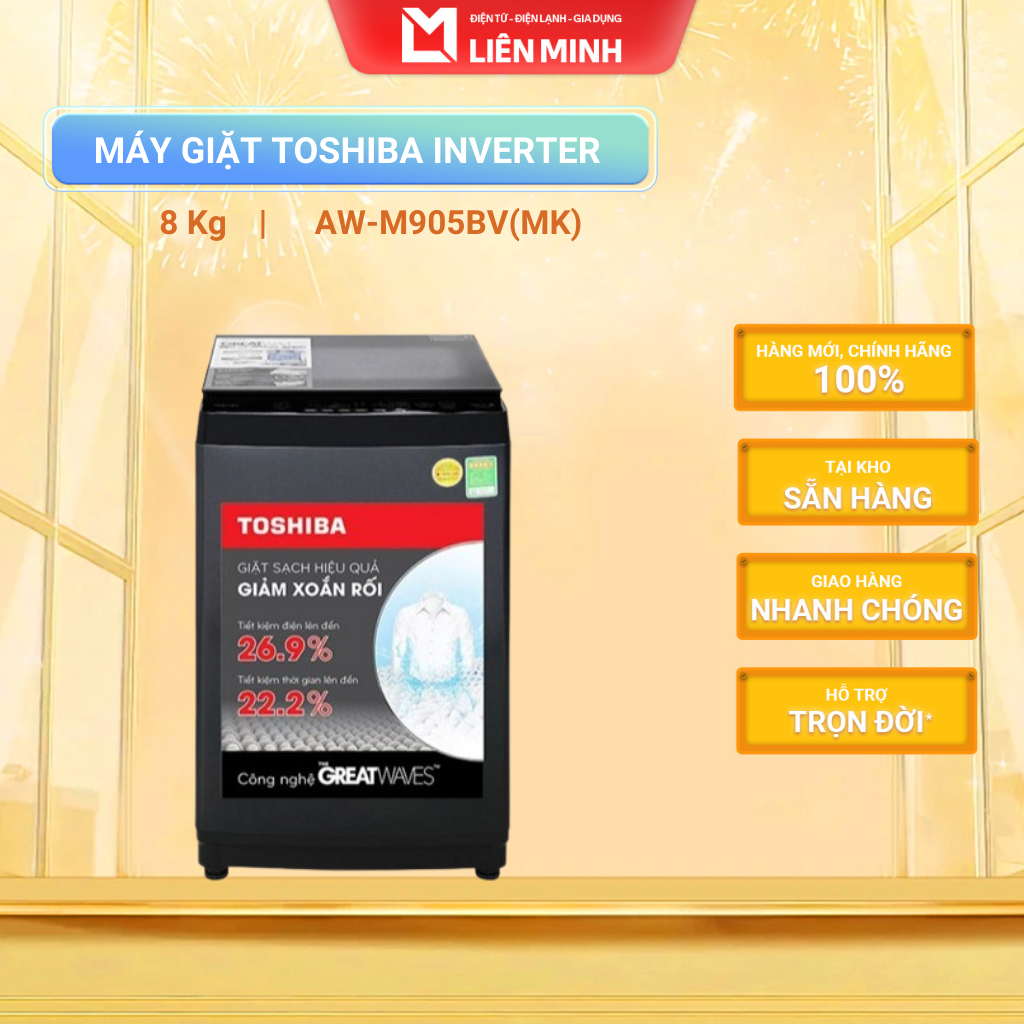 [GIÁ MÁY] AW-M905BV(MK) Máy Giặt Toshiba 8 Kg Cửa Trên - Giao Hàng Toàn ...