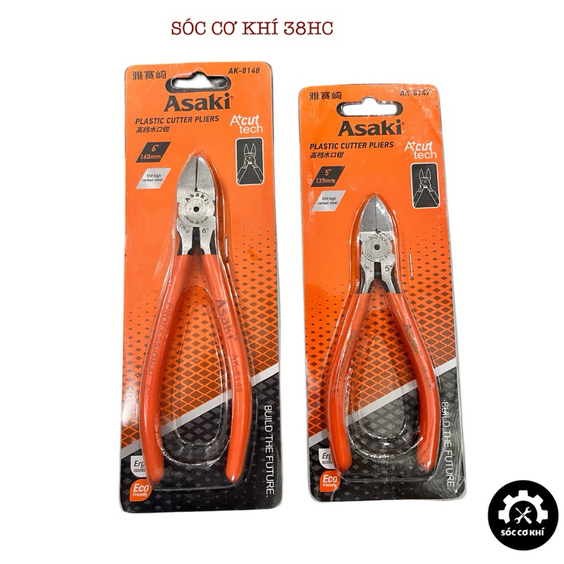 Kìm Cắt chân linh kiện Asaki AK-8148 6” Hàng Nhật Chính hãng, kìm cắt ...