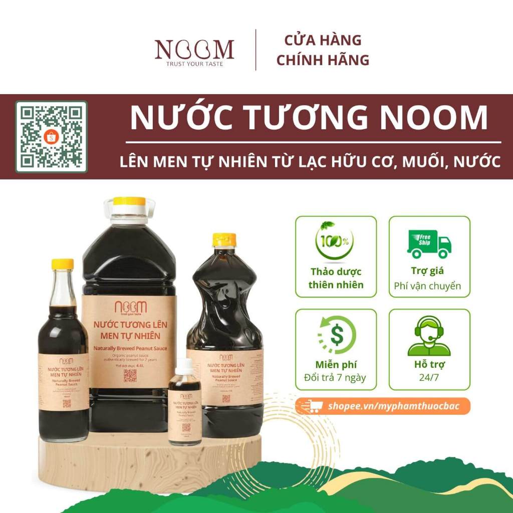 Nước tương lên men tự nhiên Noom làm từ lạc hữu cơ, muối biển và nước ...