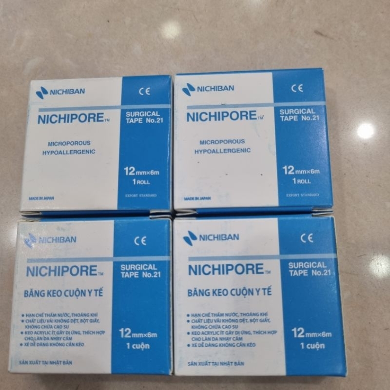 Băng keo cuộn y tế NICHIPORE 12mm x 6m - Sản xuất tại Nhật Bản ( 1 cuộn ...