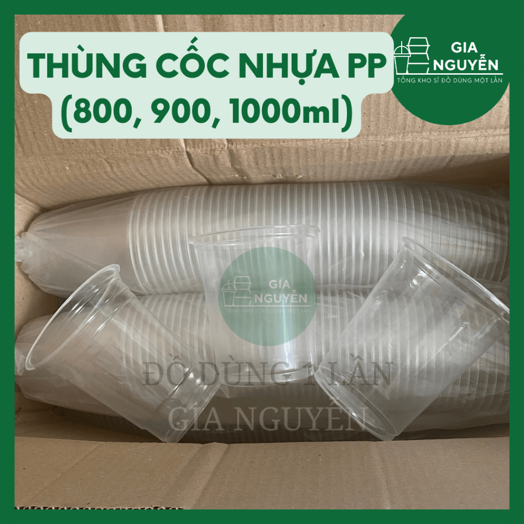 1 Thùng Cốc Nhựa PP Loại To 800ml, 900ml, 1000ml Dùng Để Uống Trà Chanh, Nước Mía Khổng Lồ ...