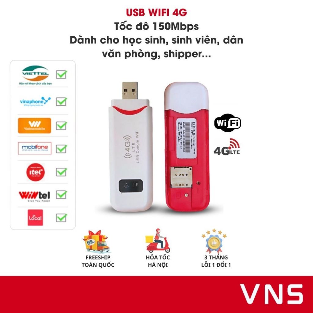 USB Phát Wifi Từ Sim 4G Mẫu Mới VNS Dcom Phát Wifi Tốc Độ Cao | Shopee ...