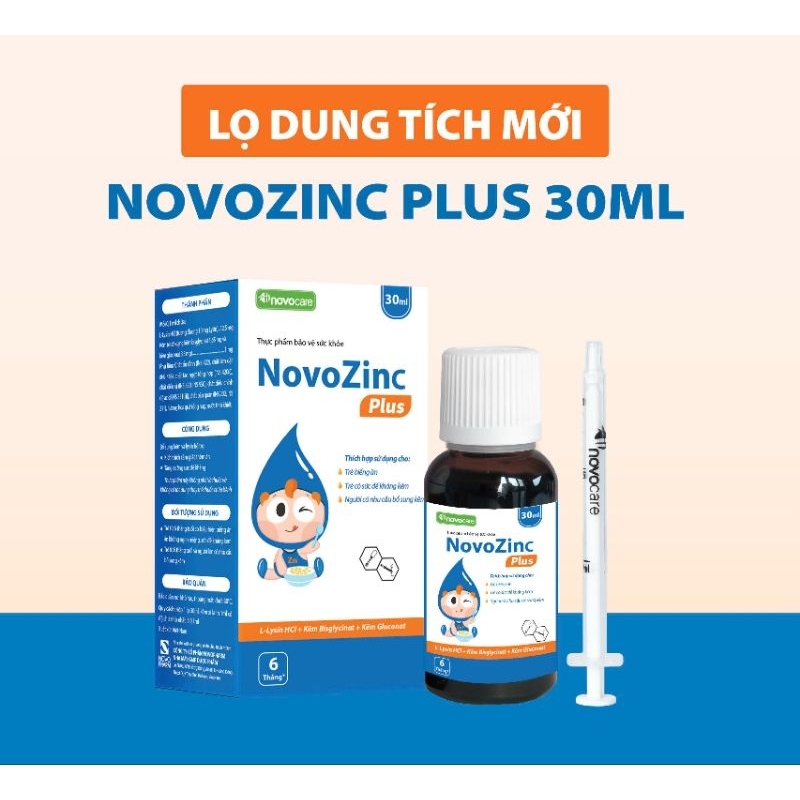 NovoZinC Plus 30ml - Bổ sung Kẽm hữu cơ giúp bé ăn ngon, giảm tiêu chảy ...