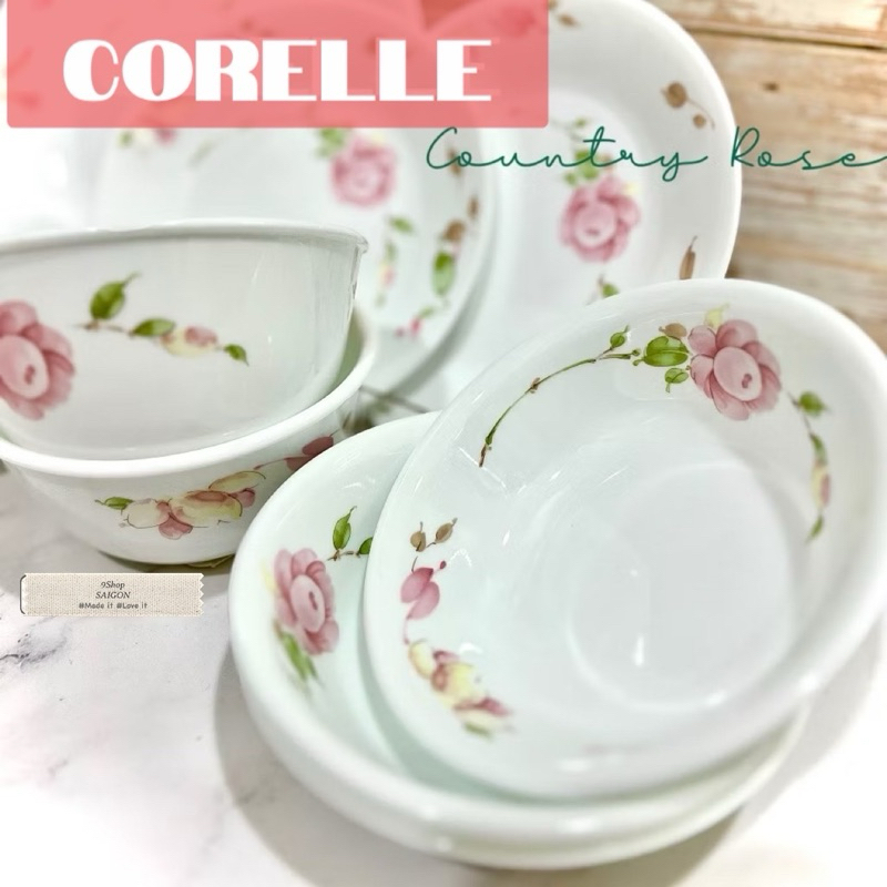 Corelle USA - Country Rose - [Bán Lẻ] Tô Chén Dĩa Mẫu Hoa Hồng | Shopee ...