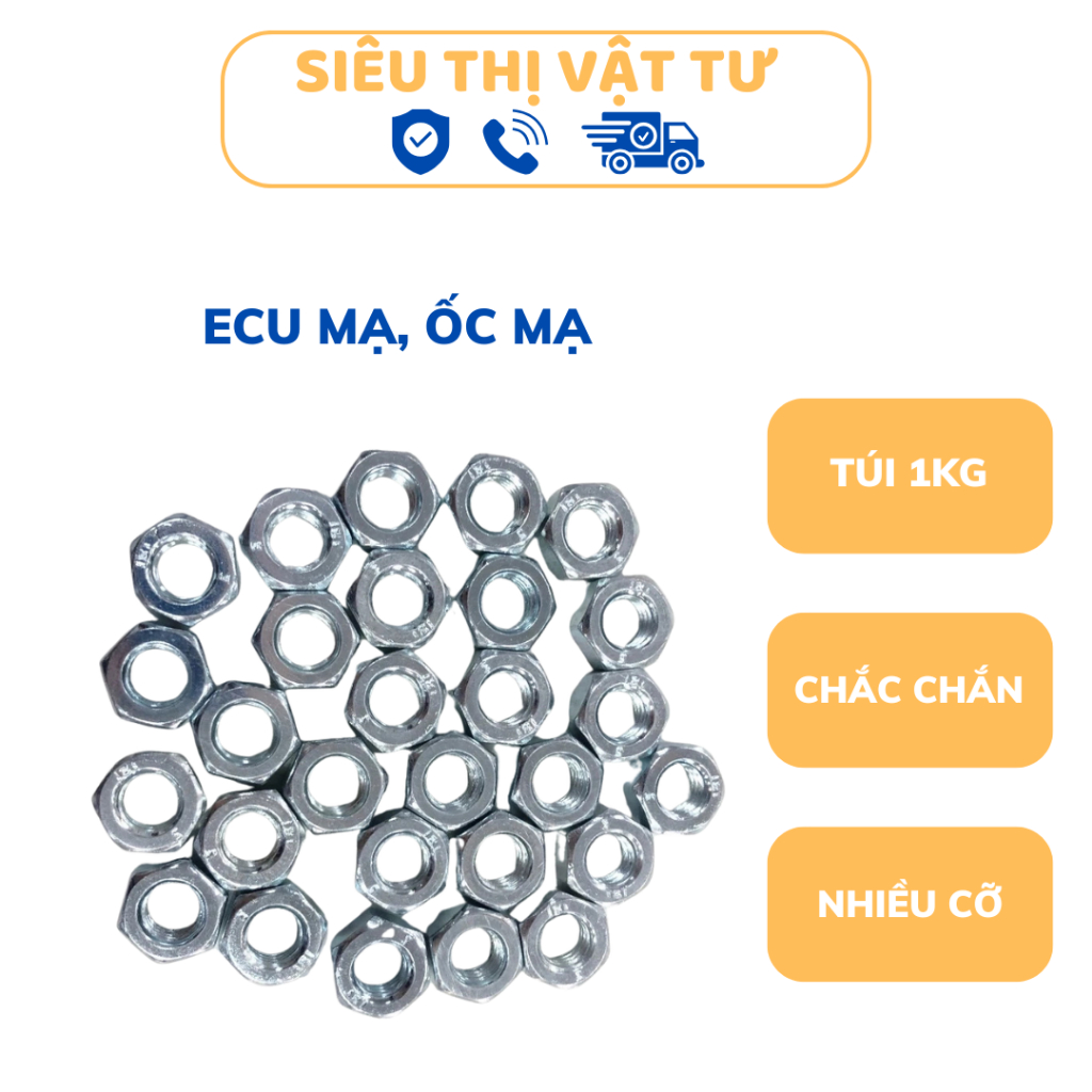Ecu mạ, ốc mạ (kích cỡ 6 đến 20) (túi 1kg) giá tốt | Shopee Việt Nam