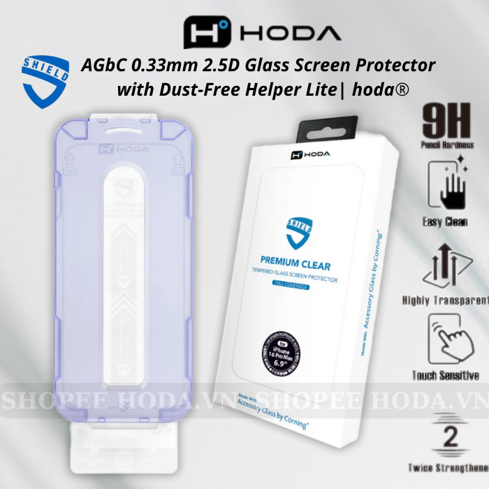 [Hoda Corning AGbC] Kính Cường Lực Viền Mỏng Siêu Cứng Chống Trầy Xước Kèm Khung Dán iPhone 16 ...