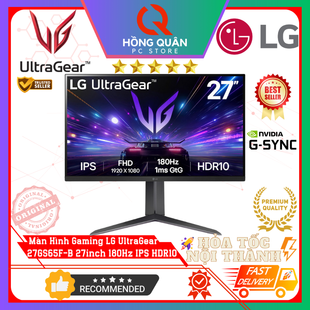 Màn Hình LG UltraGear 27GS65F-B 27inch IPS 180Hz HDR10 1ms GtG GSync ...