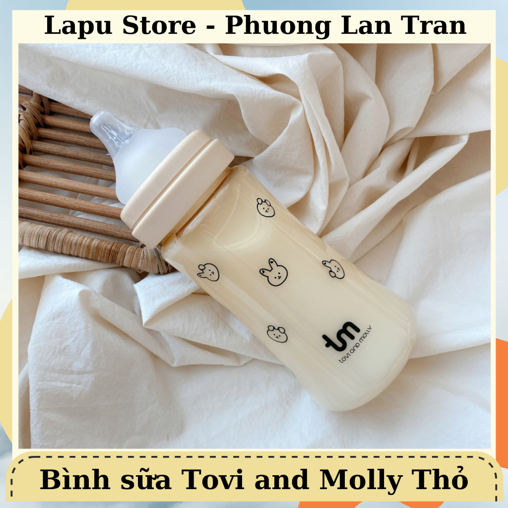 Bình Tovi and Molly Thỏ PPSU núm silicone Dot Bunny size 180ml 280ml nội địa Hàn [tách set KO ...