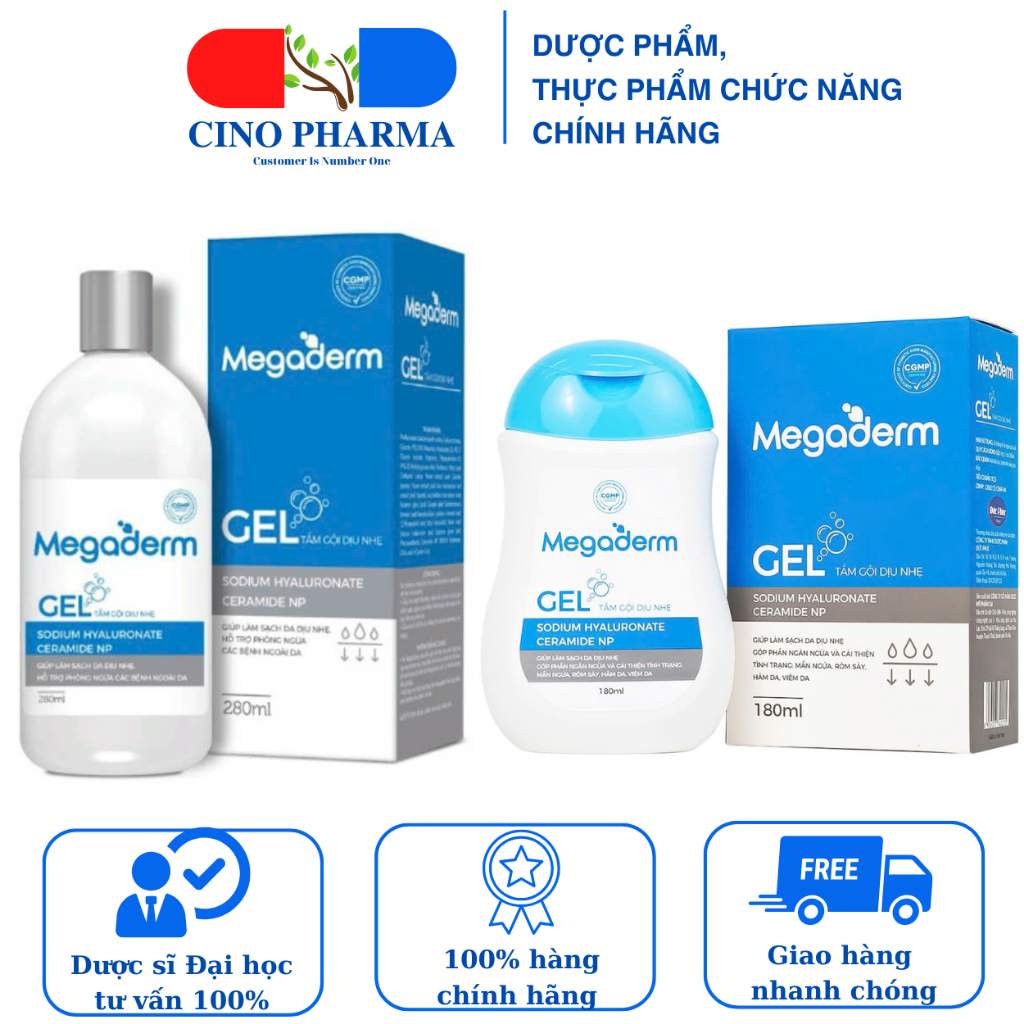 Gel tắm gội dịu nhẹ Megaderm 180ml, 280ml | Shopee Việt Nam
