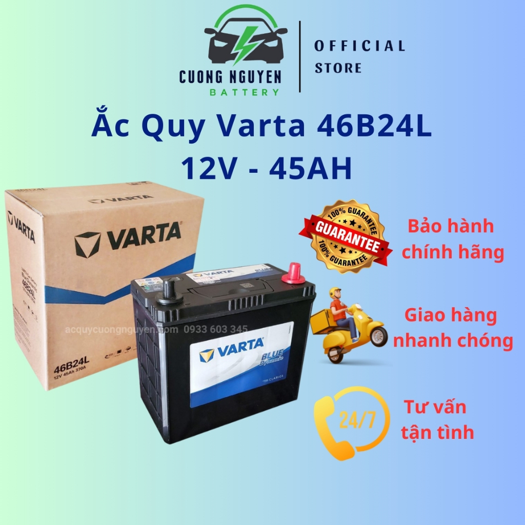 Ắc Quy Varta 46B24L 12V-45AH xe Honda Civic, CRV, Innova, Ắc quy kín khí không cần bảo dưỡng (MF ...