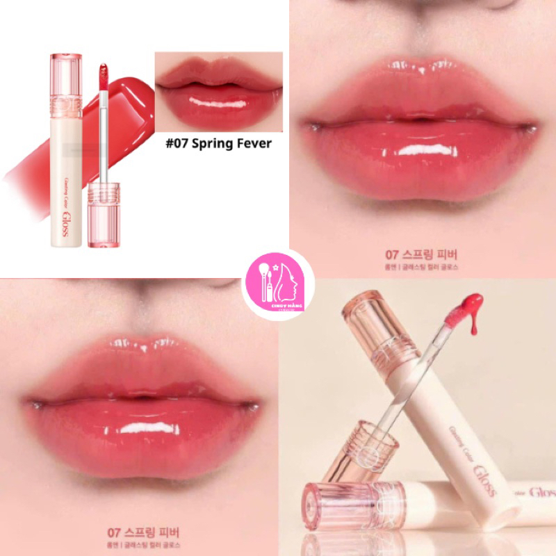 Son Tint Bóng Romand Glasting Color Gloss 07 Spring Fever Đỏ Cam bóng ...
