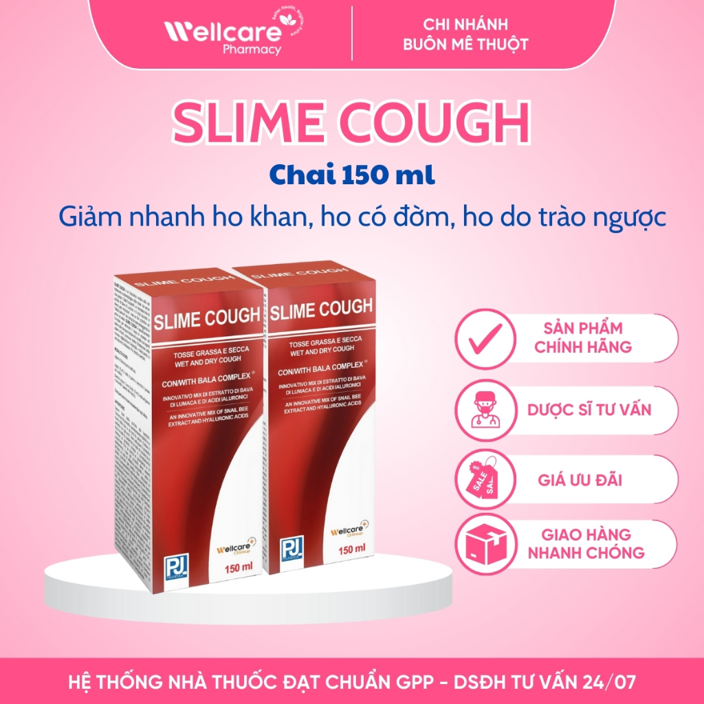 [🔥MUA 2 TẶNG XỊT HỌNG COLDISEPT] SIRO HO SLIME COUGH Từ Ốc Sên, làm dịu ...