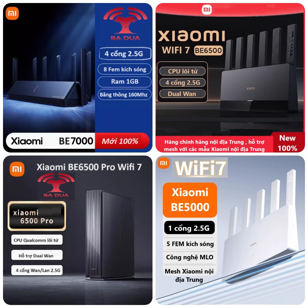 Bộ Phát Wifi Mesh Wifi 7 Xiaomi 7000 BE7000 6500 BE6500 Pro BE5000 BE3600 2.5G | Shopee Việt Nam