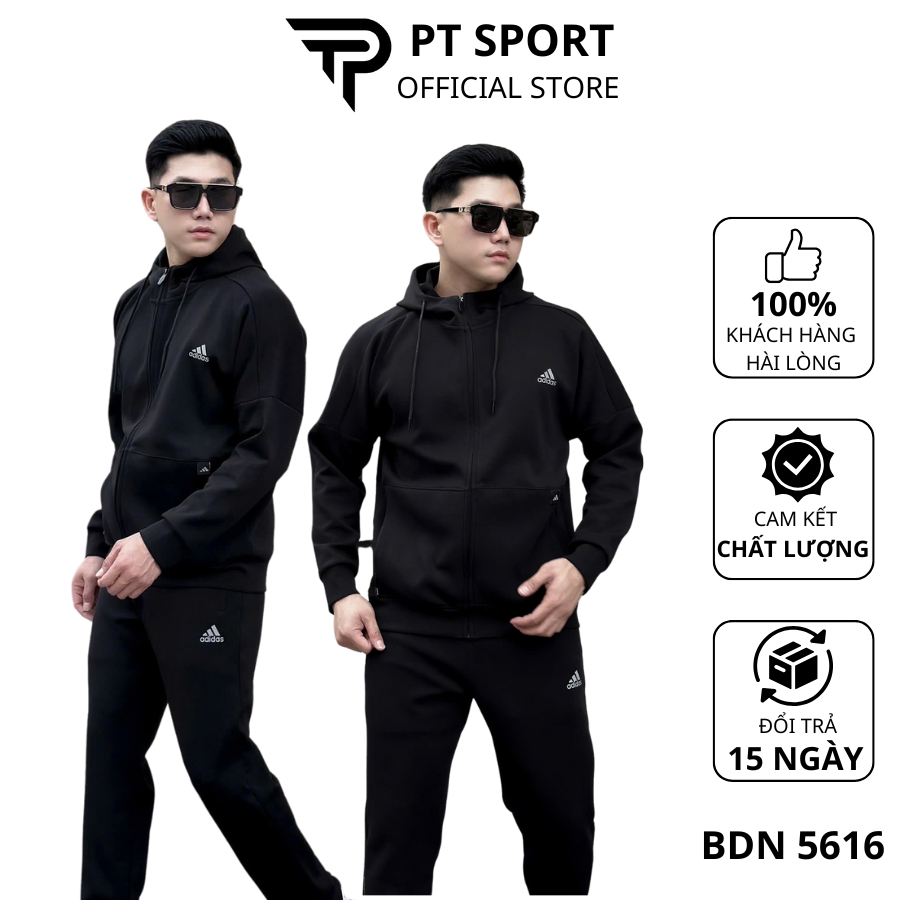 [BDN 5616]Bộ nỉ nam thể thao thu đông dày dặn, cổ cao 3 phân, bộ khoác nỉ thể thao năng động ...