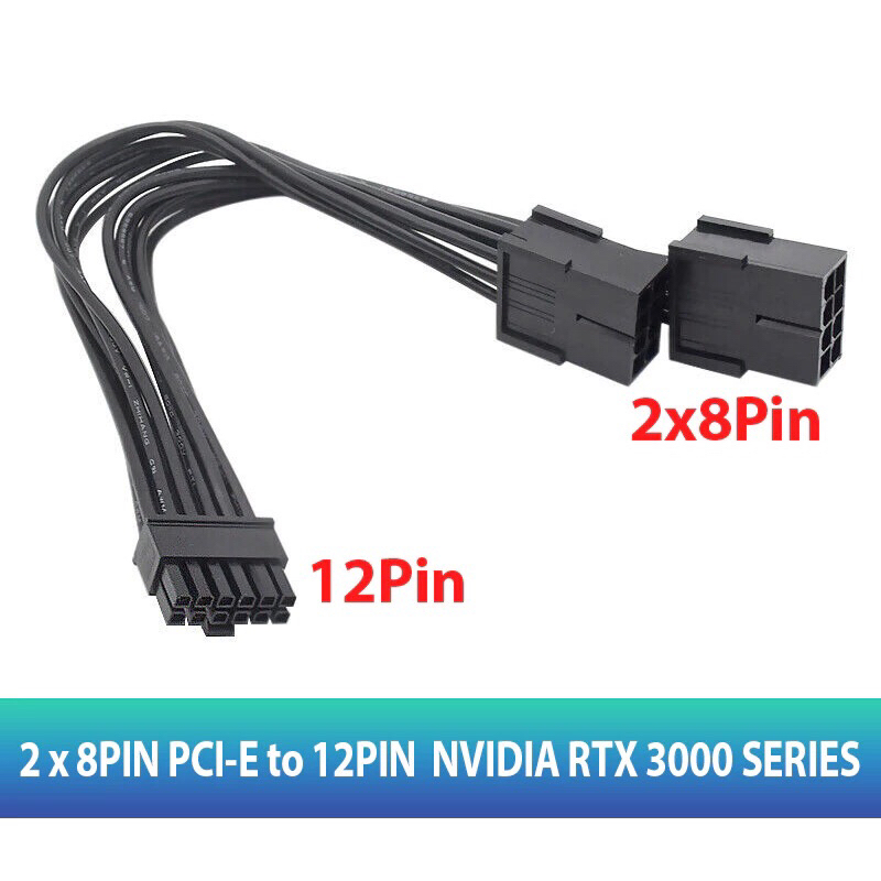 Dây cáp nguồn 2 8Pin sang Mini 12Pin VGA RTX 3090/3080/3070/3060/3050 ...
