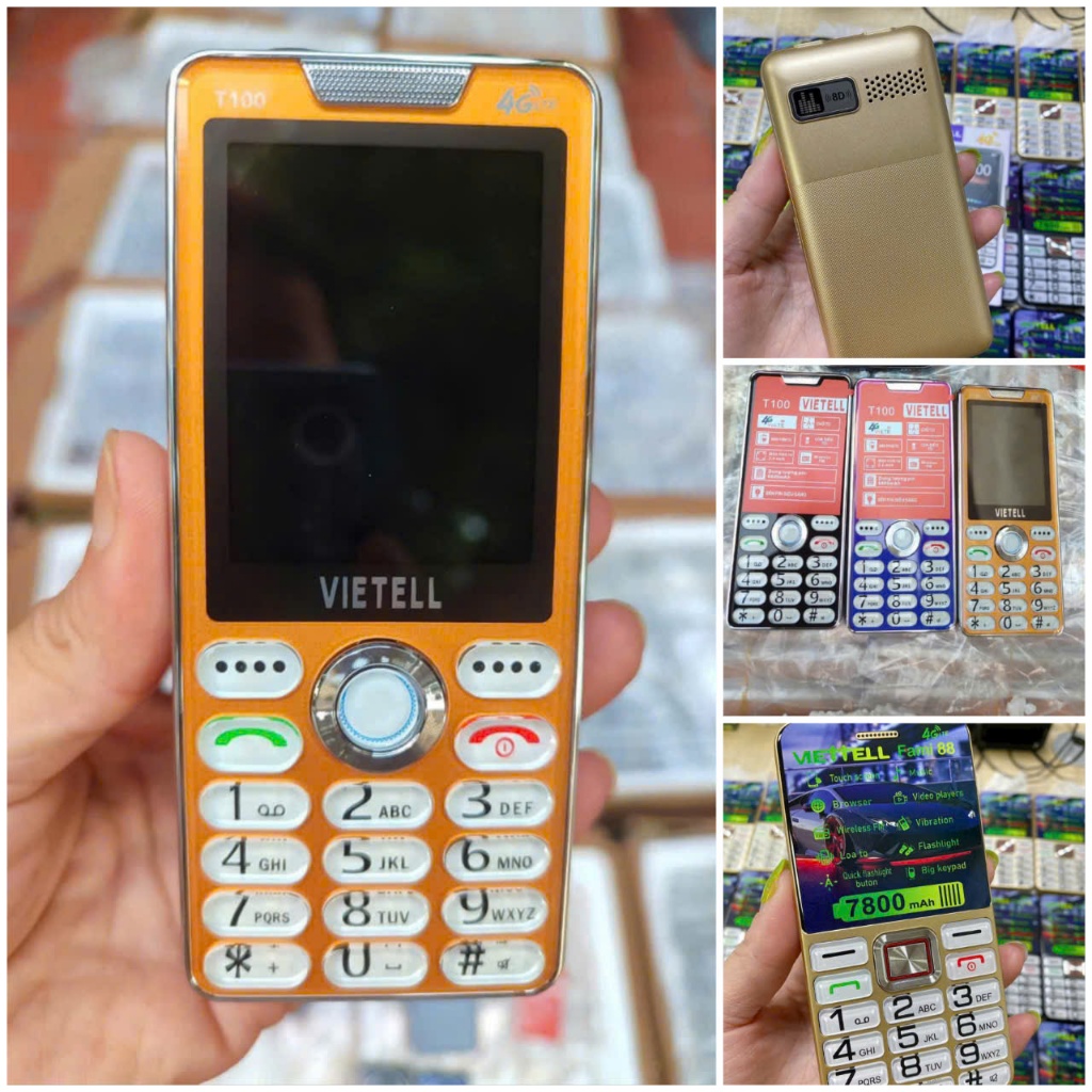 Điện thoại bàn phím Viettel Fami 88 - T100 Dành cho Người già cao tuổi Sóng 4G- Màn 3.0- Pin ...