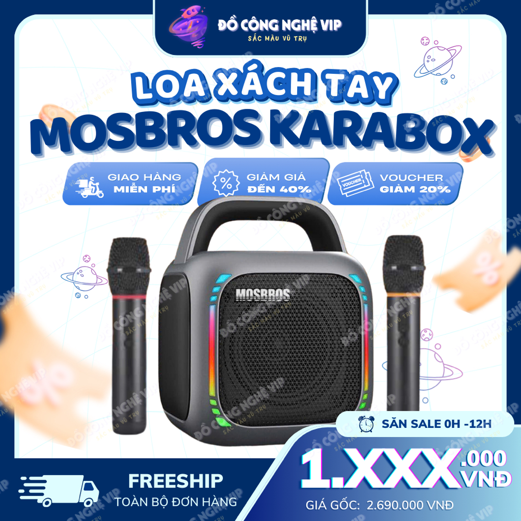 Chính Hãng Loa Xách Tay Di Động Mosbros Karabox, Tặng Kèm 2 Micro | Shopee Việt Nam