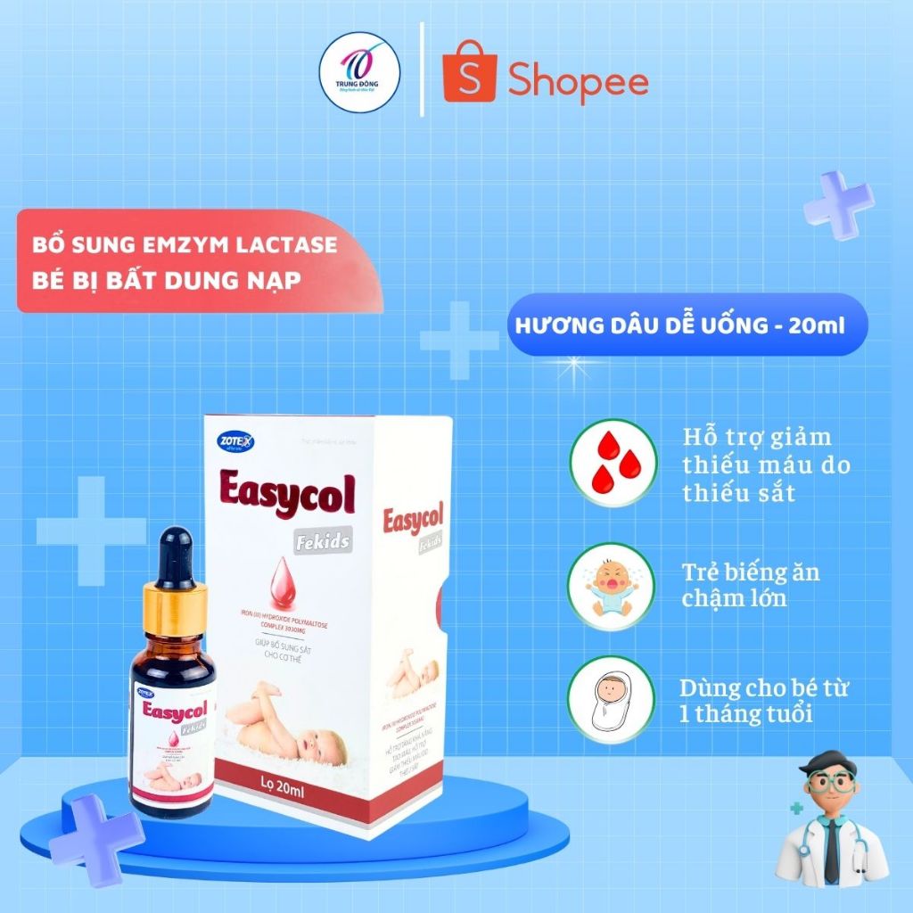 Siro Easycol Baby Fekids bổ sung sắt hữu cơ hỗ trợ tăng đề kháng, giảm ...