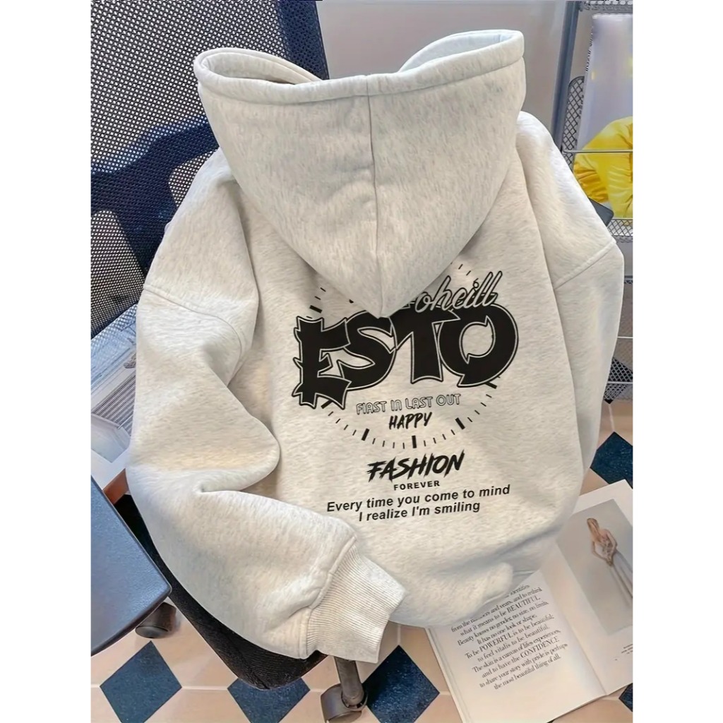 Áo Hoodie nam nữ ESTO, form rộng, Unisex, chất vải cotton mềm mại ...