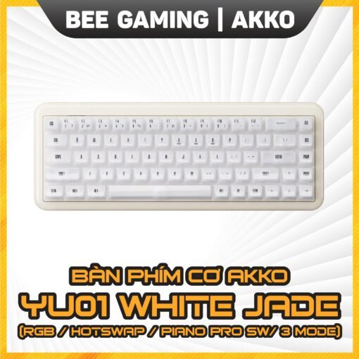 Bàn phím cơ không dây AKKO YU01 White Jade (Multi-modes / RGB / Hotswap ...
