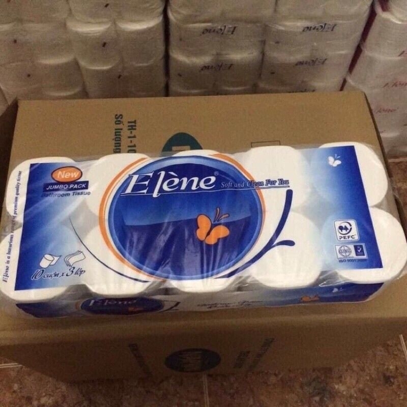 GIẤY VỆ SINH ELENE 4 LỚP 1 CÂN 4 MỀM MỊN ( 1 BỊCH 10 CUỘN ) | Shopee ...