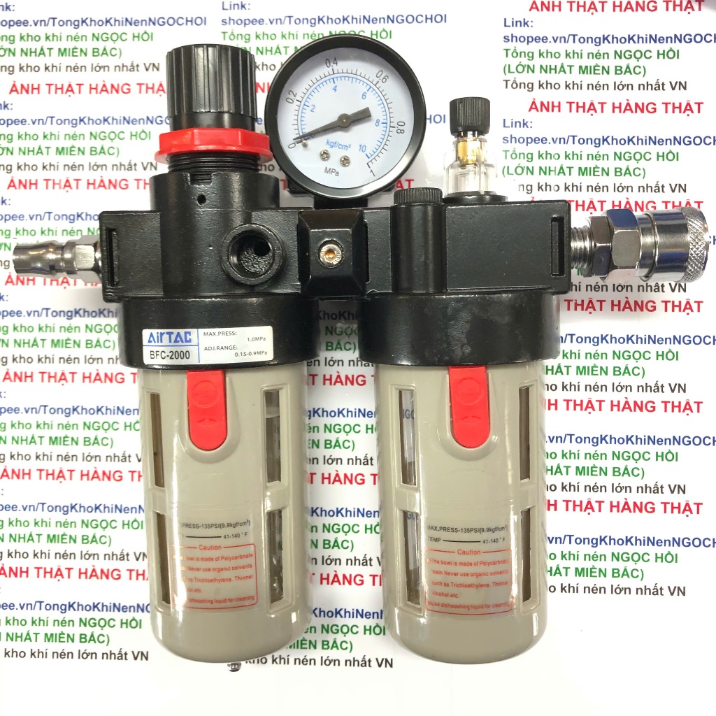 Bộ lọc tách nước BFC2000 khí nén loại to kèm khớp nối nhanh, Bộ lọc đôi tách nước loại to ẢNH ...