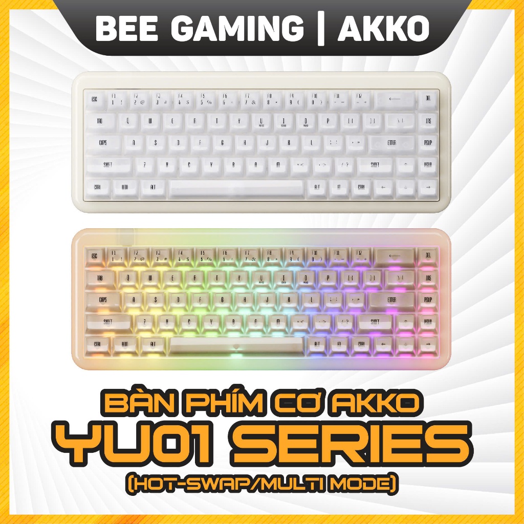 Bàn phím cơ không dây AKKO YU01 (Multi-modes / RGB / Hotswap / Piano ...