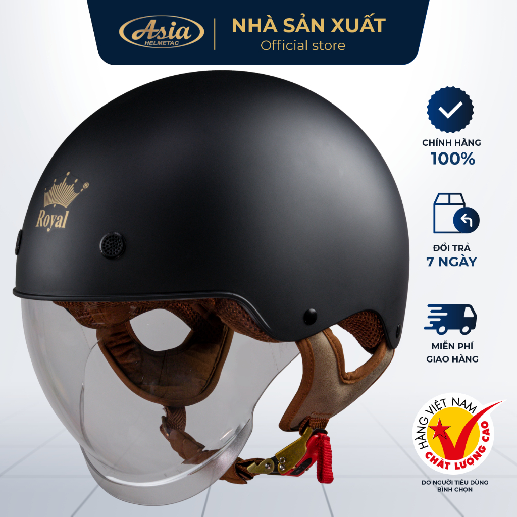 Mũ Bảo Hiểm Royal M239 Kính Âm Chính Hãng, Nón Bảo Hiểm Nửa Đầu Royal ...