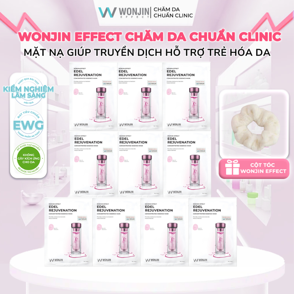 [25.10-Tặng Cột Tóc]Combo 10 Mặt Nạ Truyền Dịch Nâng Cơ Trẻ Hóa Da WonJin Effect Edel ...