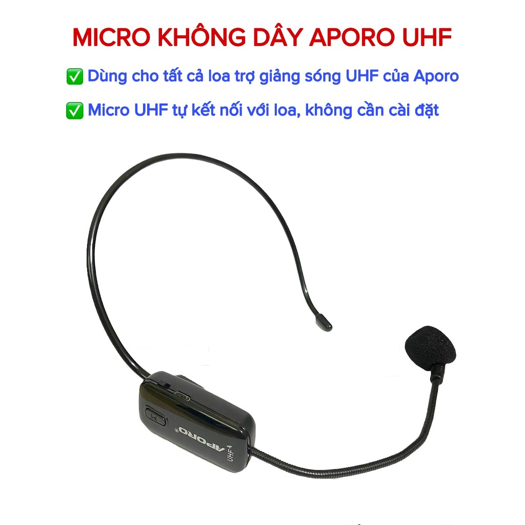 Micro không dây Aporo UHF hàng theo máy. Micro dùng cho loa chạy sóng ...