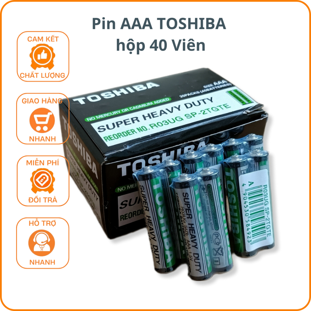 10 hộp pin AAA Pin đũa, pin nhí Toshiba.(Mỗi hộp 40 viên) | Shopee Việt Nam
