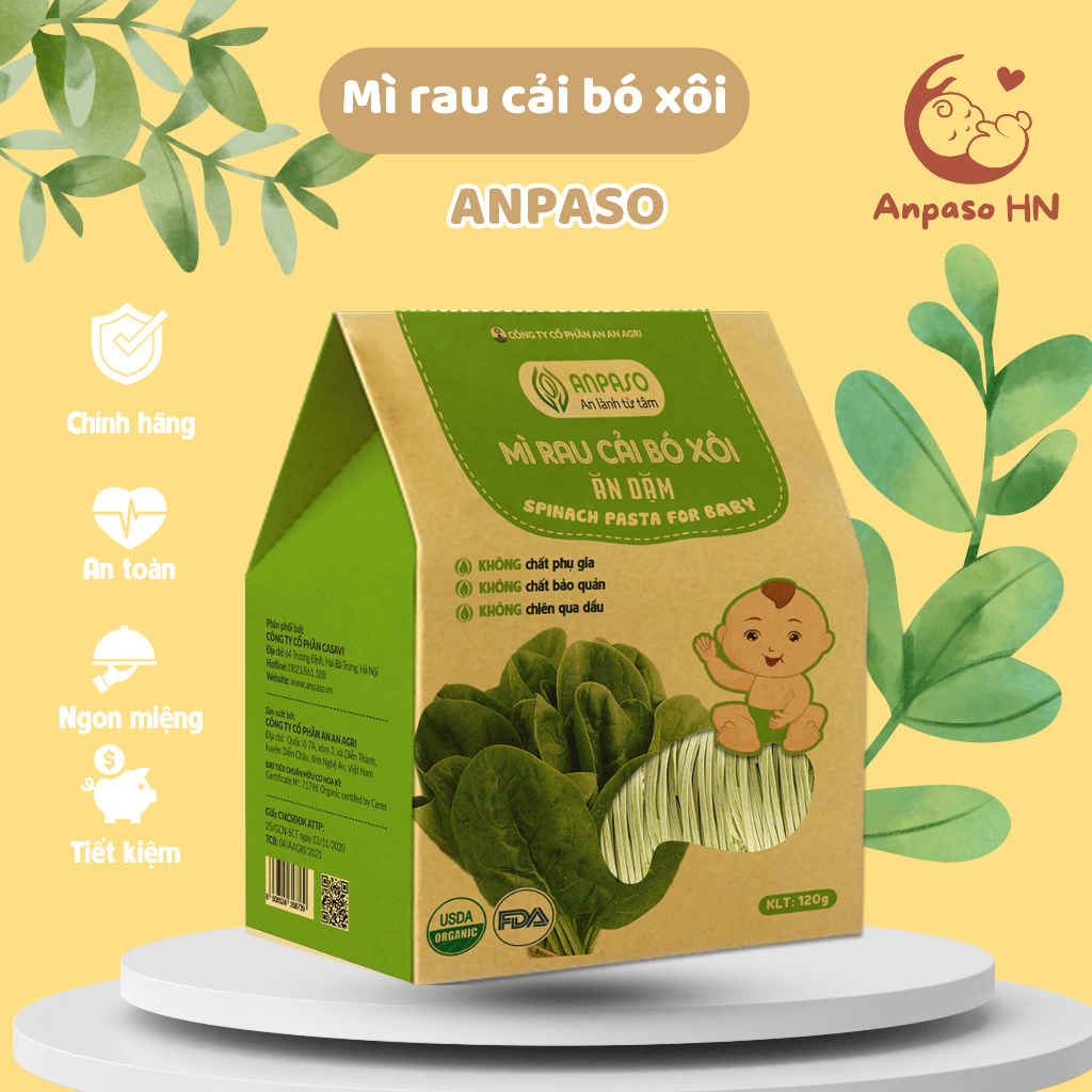 Mì Rau Củ Rau Cải Bó Xôi Hữu Cơ Anpaso - Mỳ Chay Orrganic Ăn Chay Giảm ...