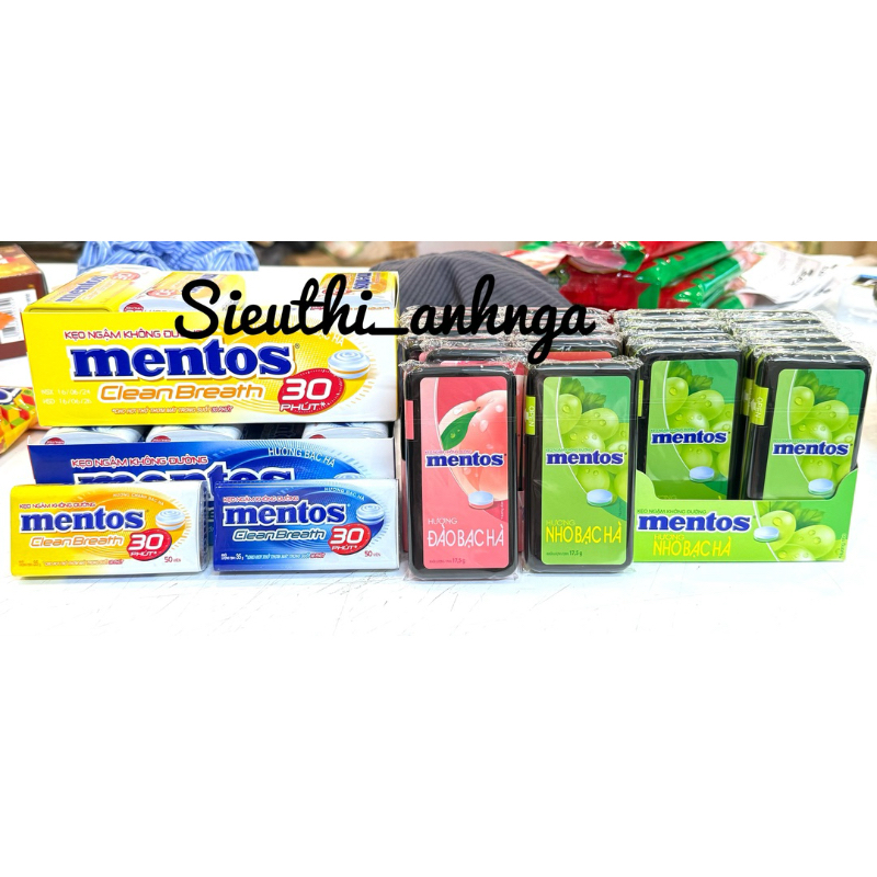 Kẹo Ngậm Không Đường Mentos Hương Đào/Nho Bạc Hà Lọ 17,5g/ 35g | Shopee Việt Nam