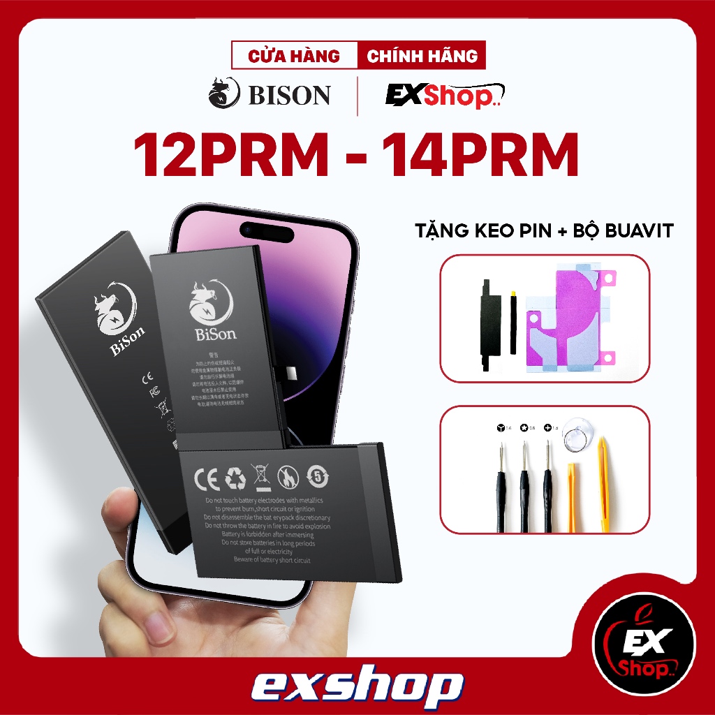 Bison | Pin cao cấp cho IP 12PRM đến 14PRM | Shopee Việt Nam