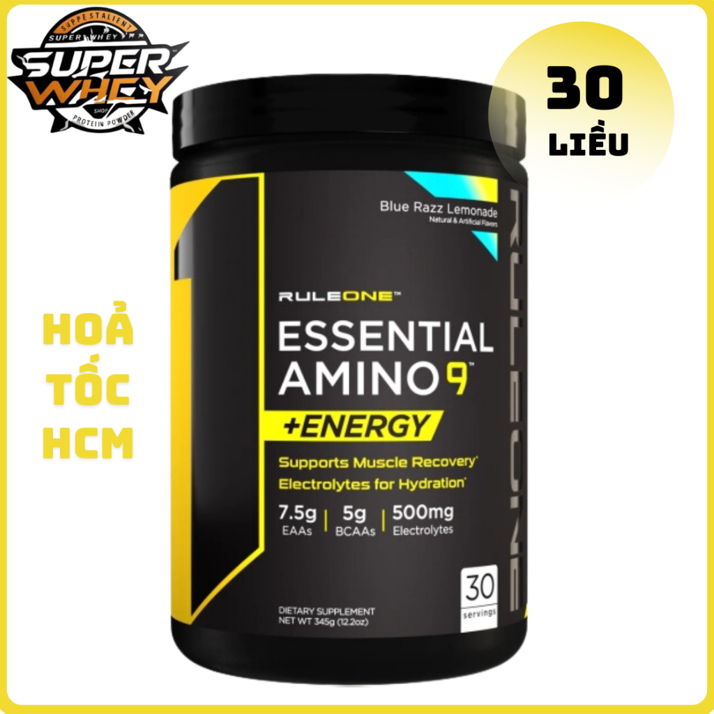 (TEM NUTRI SPORT) RULE 1 ESSENTIAL AMINO 9 + ENERGY, EAA GIÚP PHỤC HỒI NĂNG LƯỢNG VÀ CAFFEIN TỪ ...