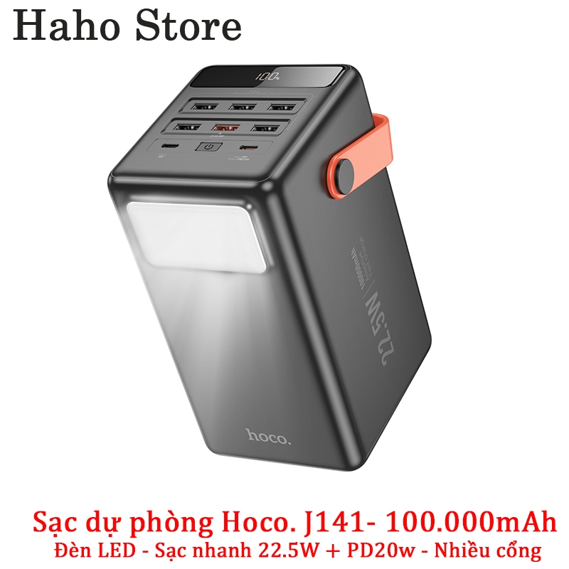 Sạc dự phòng Hoco J142 dung lượng 100000mAh hỗ trợ sạc nhanh PD20W và ...