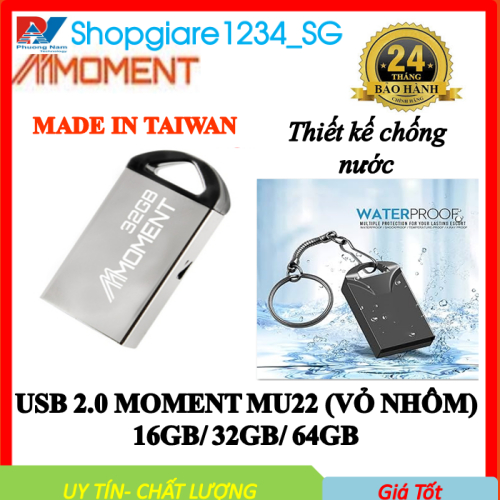 [Mã ELMS10 giảm 6% đơn 50K] USB 2.0 MOMENT MU22 Móc treo 32GB/ 64GB (Bạc) -Hàng Chính Hãng- Tốc ...