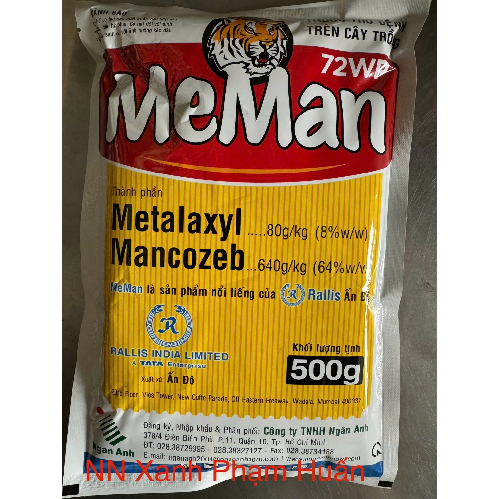 Thuốc trừ bệnh cây trồng MeMan 72wp (gói 500gr) trừ bệnh vàng lá, thối ...
