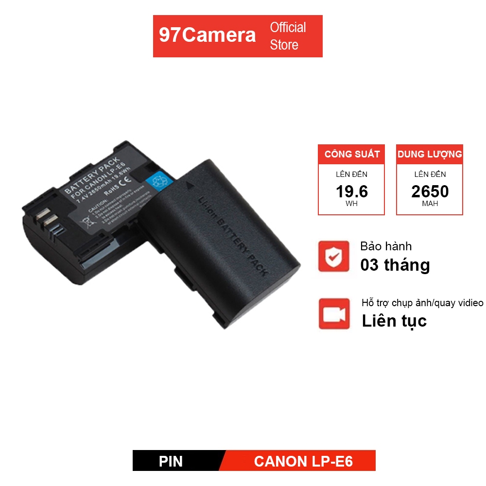 Pin Canon LP E6 cho máy ảnh Canon 60D, 70D, 6D, 7D, 5D MARK II, 5D MARK III, 7D II | Shopee Việt Nam
