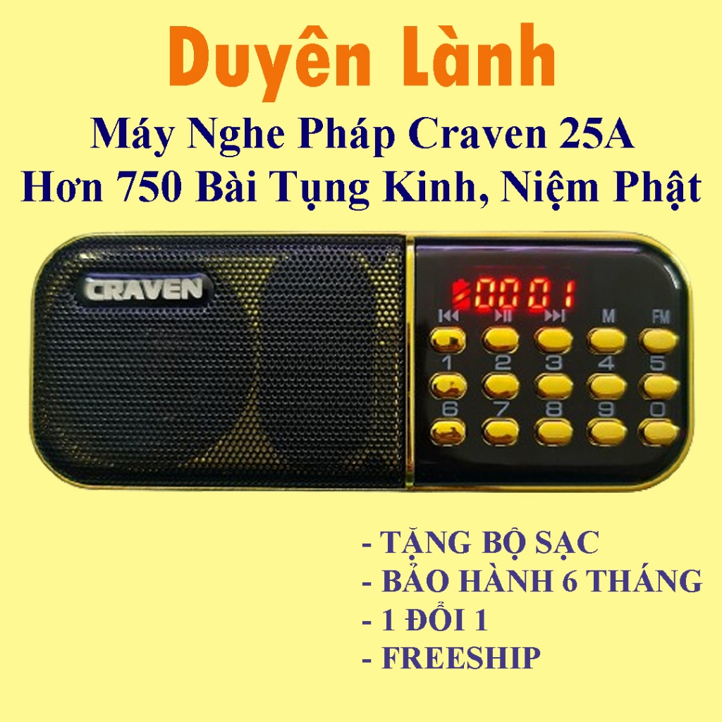 Máy Nghe Pháp Craven Cr 25A gồm hơn 750 Bài Niệm Phật, Tụng Kinh ...