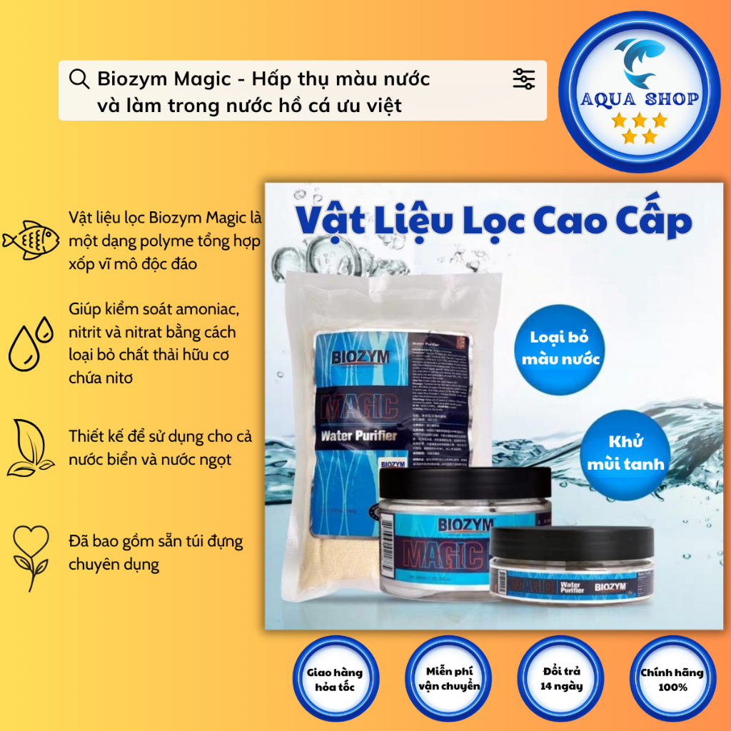 Biozym Magic - Hấp thụ màu nước và làm trong nước hồ cá ưu việt ...