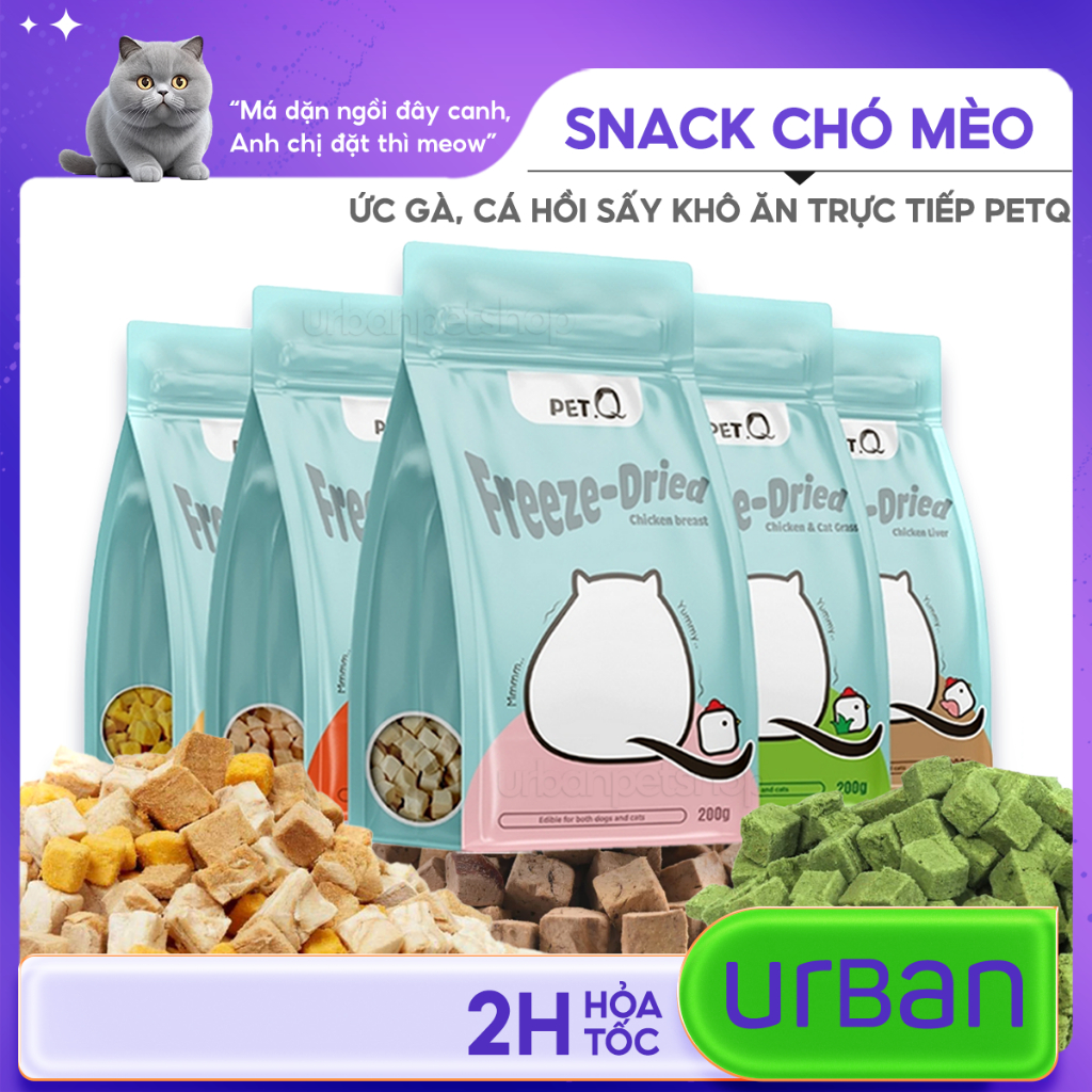 Snack Cho Chó Mèo Pet Q, Thịt Sấy Khô Cho Mèo, Ức Gà Sấy Khô Petq ...