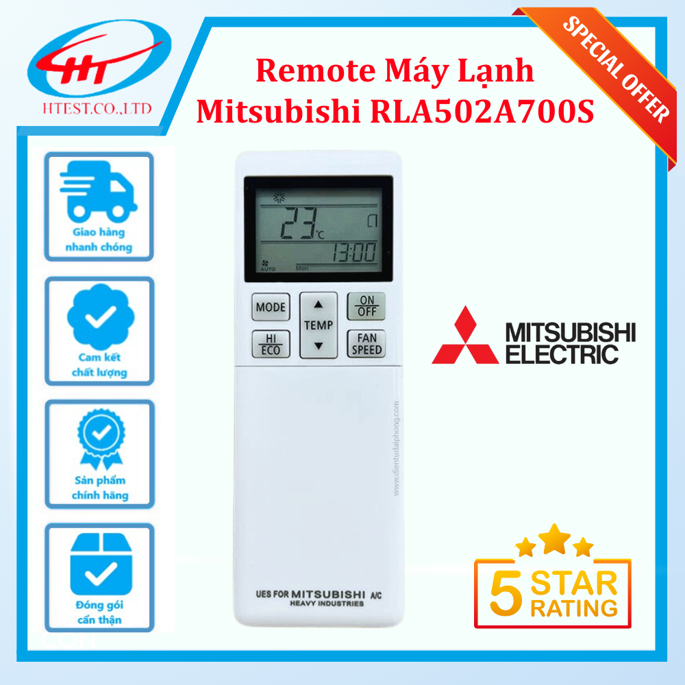 Điều Khiển – Remote Máy Lạnh Mitsubishi RLA502A700S (Nắp Mở) | Shopee ...