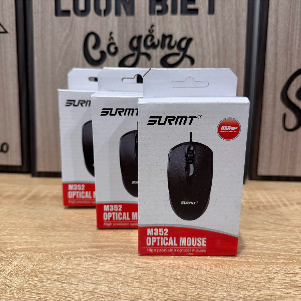 Chuột văn phòng Surmt M352 có dây, chuẩn USB, 1000dpi, thiết kế ôm gọn tay dễ chịu, bảo hành 12 ...