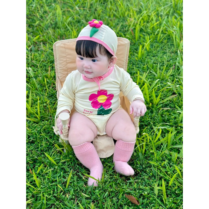 (Form Ôm) BodySuit Bông Hoa cho bé gái chất cotton mềm, mịn (Kèm nón) BS64 | Shopee Việt Nam