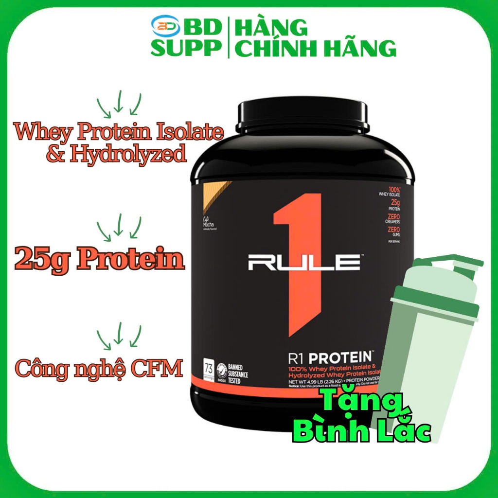 RULE 1 WHEY PROTEIN ISOLATE HYDROLYZED 5LBs (76sv) Đạm Cao Cấp, Hỗ Trợ ...