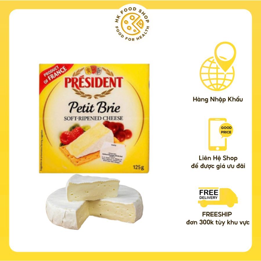 Président Phô Mai Ủ Chín Brie - Petit Brie Soft - Ripened 125gr ( date ...